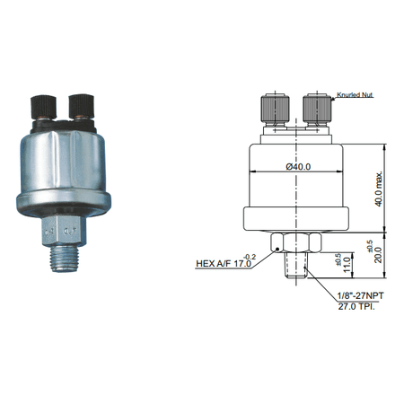 Veethree Oil Pressure Senders-0-80 PSI-Duel Station only £61.19